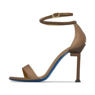 Loriblu Mit Mikro-Kristallen verzierte Sandalen mit Kn&ouml;chelriemen - - Shoes - Damen - Braun - 37 EU