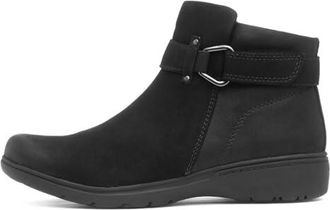 Clarks Carleigh Drift Bottes en cuir noir pour femme, Noir, 38 EU