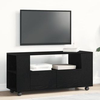 vidaXL Vidaxl - TV-Schrank mit Rollen Schwarz Eichen-Optik 102x34,5x43cm