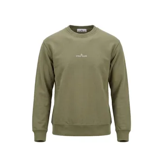 Stone Island Logo-Print Organic Cotton Sweatshirt - Green