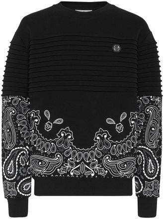 Philipp Plein sweat &agrave; imprim&eacute; cachemire - Noir