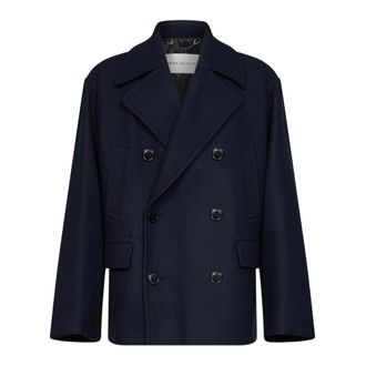 Dries Van Noten Oversized Zweireihiger Wollmischungs-Mantel - - Coats - Herren - Blau - L