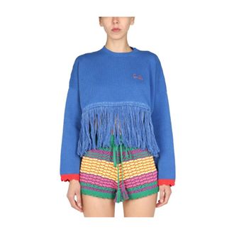 Gallo Gallo, Femme, Pulls, Bleu, Taille: 38 FR Pull de broderie de logo
