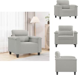 vidaXL Sessel Hellgrau 60 cm Mikrofasergewebe - Sofa - Sessel - Wohnzimmersofa - Gem&uuml;tlicher Sessel - Modernes Sofa