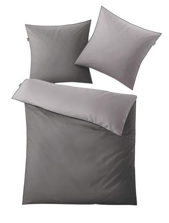 Kleine Wolke 6320146954 Bettw&auml;sche Linda, Ma&szlig;e: 155 x 220 cm und 80 x 80 cm, Farbe: Silbergrau