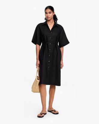 Arket Hemdkleid Aus Leinen -Schwarz