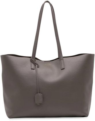 Saint Laurent Shopper - Large Leather East West Shopping Tote - Gr. unisize - in Grau - für Damen