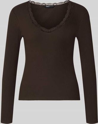 Only Slim Fit Langarmshirt aus Baumwoll-Mix Modell SARA SHARAI