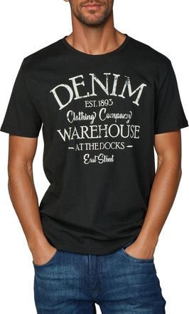 Riverso Tshirt Herren Baumwolle Regular Fit RIVLeon Rundhals Kurzarm Sommer Tee Shirt Print, Gr&ouml;&szlig;e:XXL, Farbe:Schwarz (QJD)