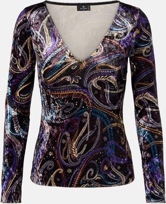Etro Top aus Samt