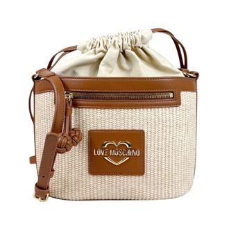 Love Moschino Femme, Sacs, Beige, Taille: ONE Size Sac bandouli&egrave;re tress&eacute;