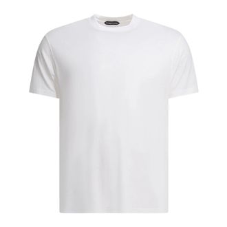 Tom Ford Lyocell Baumwoll T-Shirt mit Rundhalsausschnitt - - Tops - Herren - Wei&szlig; - L