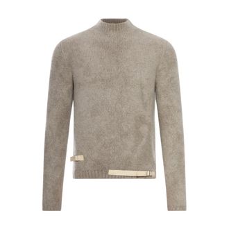 Magliano Homme, Pulls, Beige, Taille: XL Pull à Col Montant et Bretelles Réglables