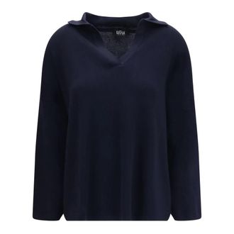 adidas by Stella McCartney Pullover mit Polokragen aus Wolle - - Sport - Damen - Blau - M