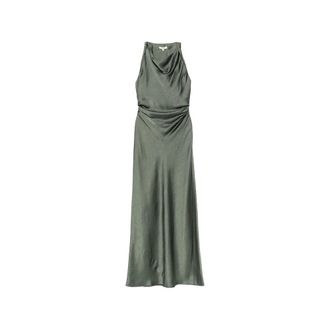 Vince Maxi-Kleid mit Sch&ouml;&szlig;chenkragen und Raffung - - Dresses - Damen - Gr&uuml;n - XS