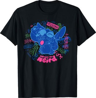Disney Stitch Embrace the Weird Freestyle Alien Street Tags T-Shirt