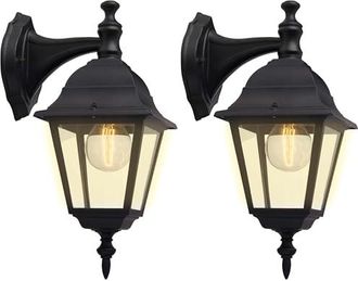 Brilliant Newport Wandleuchte f&uuml;r den Au&szlig;enbereich 34 x 22 cm in schwarz 44282/06 | Gartenbeleuchtung f&uuml;r LED Leuchtmittel geeignet | Regen- und Spritzwasserges