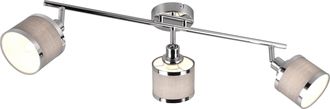Trio Leuchten Spotbalken Arosa 812100306, Metall Chrom, Schirm Stoff, exkl. 3x E14