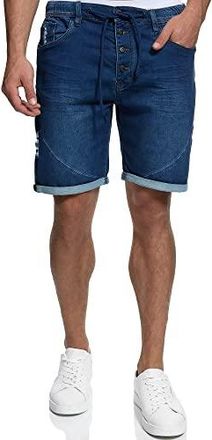 Indicode Hommes Piano SweatShorts | Pantalon Court de survêtement composé à 82% de Coton Navy XL