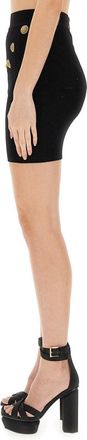 Balmain Knit Viscose Skirt - Black