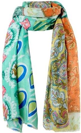 Joe Browns &Eacute;charpe patchwork cachemire tendance pour femme, Menthe/multicolore, taille unique
