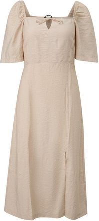 QS by s.Oliver Midikleid Kleid Viskosemix-Kleid mit Smok-Detail