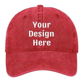 Generic Casquette de baseball personnalis&eacute;e, chapeau personnalis&eacute; avec logo brod&eacute; et photo imprim&eacute;e, image, chapeau de papa vintage en coton d&eacute;lav&eacute; r&eacute;glable, 