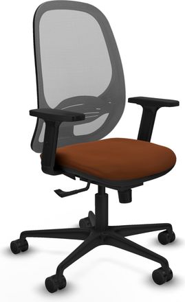 Piqueras y Crespo Telearbeitsstuhl mit 2D-Armen, h&ouml;henverstellbare Lendenwirbelst&uuml;tze, ausgestattet mit 3 Positionen und Schneidschaum, mit Rollen von 65 mm, Nylon, Gra