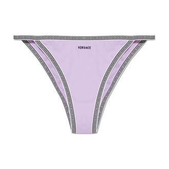 Versace Femme, Maillots de bain, Violet, Taille: 40 FR Bas de bikini &agrave; logo brod&eacute;