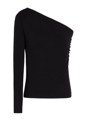 8 by YOOX VISCOSE ONE-SHOULDER L/SLEEVE TOP