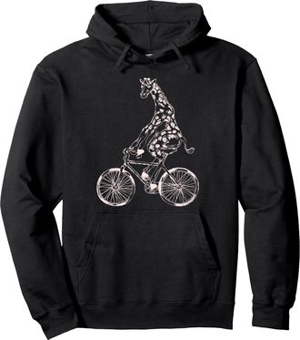 Seembo Giraffe Radfahren Fahrrad Lustig Biker Animal Biking Cool Bike Pullover Hoodie