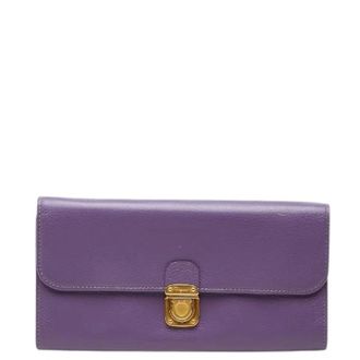 Ferragamo Pre-owned Leder Langb&ouml;rse - - Pre-owned - Damen - Lila - ONE SIZE