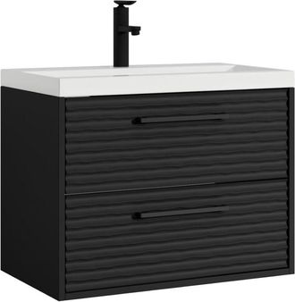 Badplaats Badplaats - Badezimmermöbel Etna 60 cm 01 Waschbecken - Schwarz - Aufbewahru