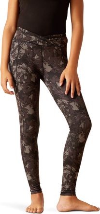 Ariat Kids Eos Etch Half Grip TightRiding Breech in Exploded Black Floral, Size X-Small, by Ariat