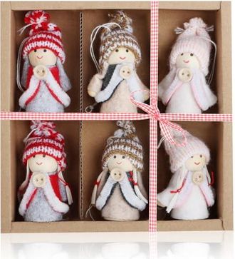 Com-Four 6X Pendentifs darbre de Noël Premium Anges - Décorations darbre de Noël - Figurines de fées comme étiquettes Cadeaux - Trolls décoratifs suédo-scandin