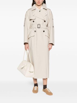Max Mara Womens Trench Coat The Cube Natural Cotton & Raincoats