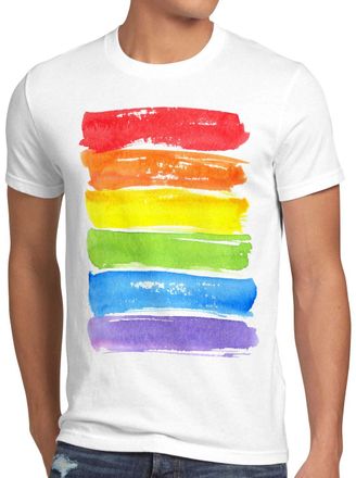 style3 Regenbogenflagge Herren T-Shirt LGBT Liebe toleranz, Gr&ouml;&szlig;e:XXL