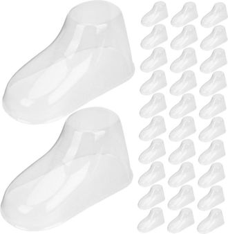 Angoily 50 Stück Teiliges Transparente Babyfußmodelle aus Robustem Kunststoff Schuhformer und Ständer für Babyschuhe Junge Mädchen Booties und Socken für Lade