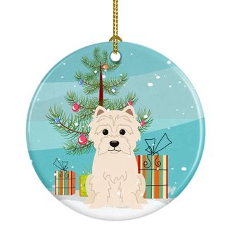 Generic Fr&ouml;hlicher Weihnachtsbaum Westie Christbaumschmuck Anh&auml;nger Keramik H&auml;ngende Ornamente Mit Schnur Weihnachten Ornamente