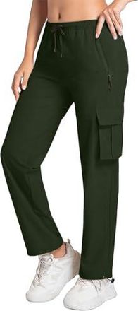 Generic Pantalon de randonn&eacute;e pour femme - Pantalon cargo imperm&eacute;able et &eacute;lastique - Pantalon de jogging cargo - Taille haute - Pantalon de trekking - S&eacute;chage
