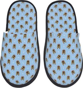 Generic Pantoufles De Maison Chiot Berger Allemand Unisexe Pantoufles De Voyage Peluche Chaussons Maison Pour Automne H&ocirc;tel Camping L