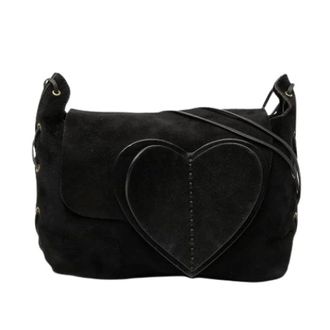Gucci Sac bandouli&egrave;re en daim Pre-owned - Femme - Pre-owned - Noir - Taille: ONE Size
