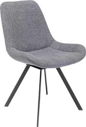 Kare Design Design Drehstuhl Baron, Grau, Esszimmerstuhl, drehbar, 88x57x63cm (H/B/T)