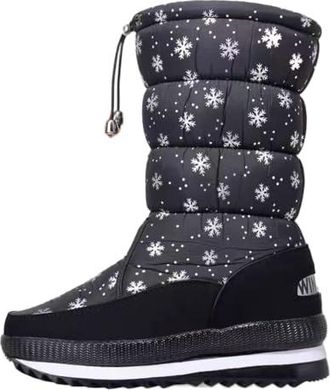 Generic JJDFW Bottes de neige chaudes pour femme Bottes dhiver imperm&eacute;ables antid&eacute;rapantes en fourrure pelucheuse mi-mollet Botas, A5, 39 1/3 EU