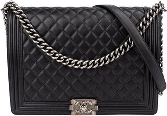 Chanel Crossbody Bags - Chanel Quilted Lambskin Antique Boy Single Flap Cr - Gr. unisize - in Schwarz - f&uuml;r Damen