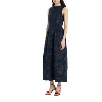 Rotate Lori Jacquard Midi Kleid - - Dresses - Damen - Blau - XL