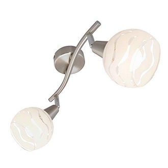 Briloner Briloner Leuchten 2046-022, LED Deckenleuchte, 2-flammig, teilsatiniertes wei&szlig;es Glas, E14, Deckenlampe, Deckenstrahler, 285 x 97 x 130 mm, Metall, 40