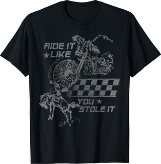 Trendy Apparel Ride It Like You Stole It Motorcycle Cowboy T-Shirt
