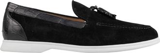 Kiton Homme, Chaussures, Noir, Taille: 40 1/2 EU Mocassin en cuir avec empi&egrave;cements en cuir de crocodile