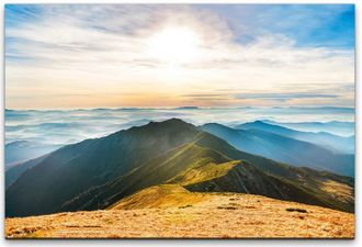 Paul Sinus Art Berge Landschaft Wandbild in verschiedenen Größen Wähle Deine Größe 100x70cm